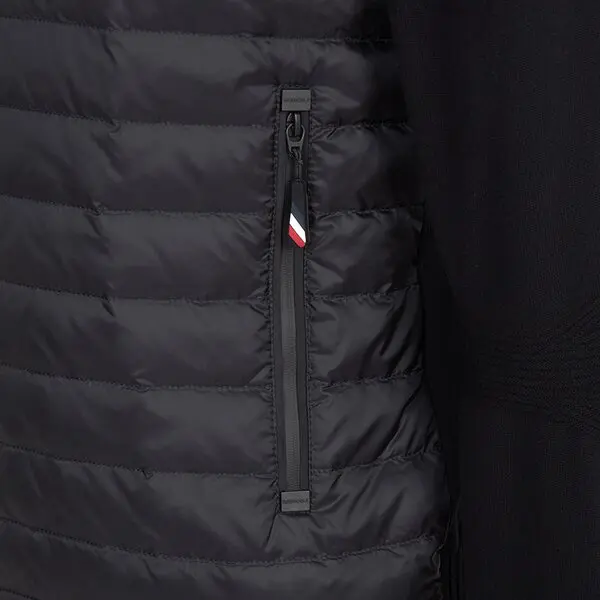 Moncler Tricot Quilted Cardigan With Zip Closure