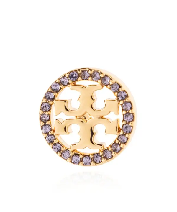 Tory Burch Miller Stud Earrings With Crystal Embellishment - Yellow