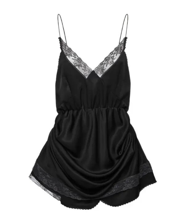 Magda Butrym Draped Lace-trim Slip Mini Dress