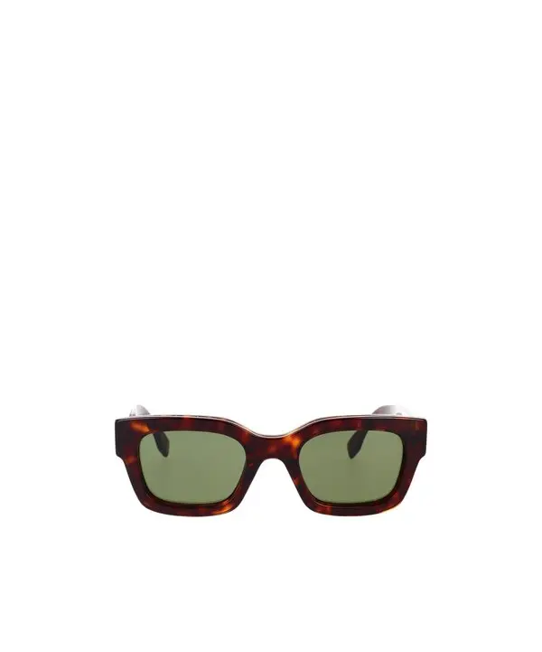 Fendi Rectangular Sunglasses With Logo Detail - Green