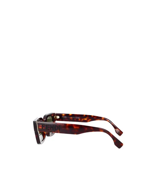 Fendi Rectangular Sunglasses With Logo Detail - Green