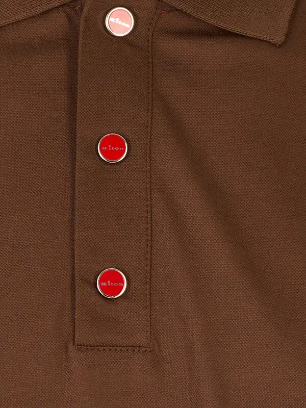 Kiton Short-sleeve Polo Shirt - Brown