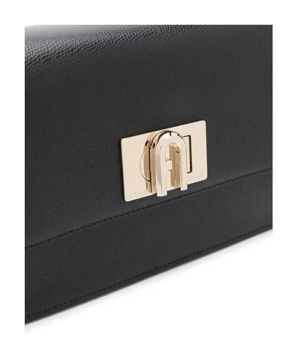 Furla Logo Flip Shoulder Bag - Black