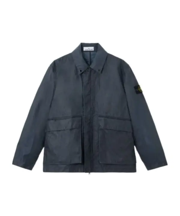 Stone Island Logo Patch Buttoned Jacket - Navy