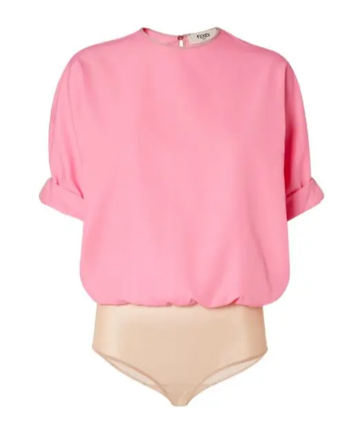 Fendi Short Sleeve Crewneck Bodysuit - Pink