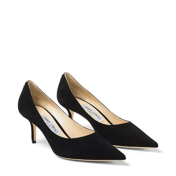 JIMMY CHOO Suede Pointed Toe Stilettos - Black