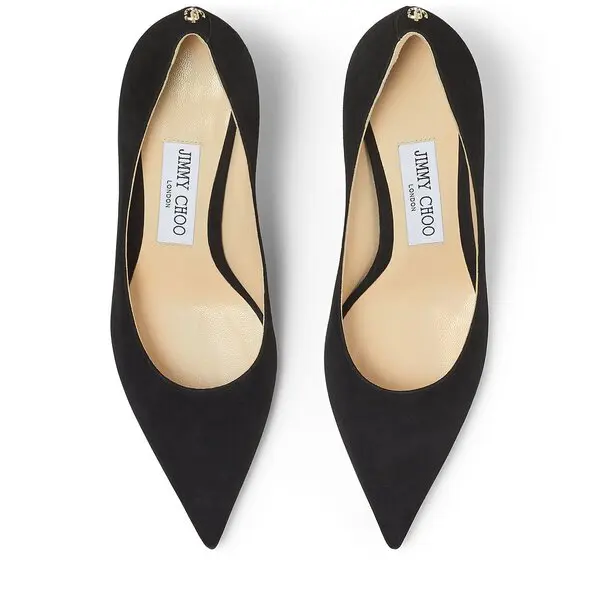 JIMMY CHOO Suede Pointed Toe Stilettos - Black