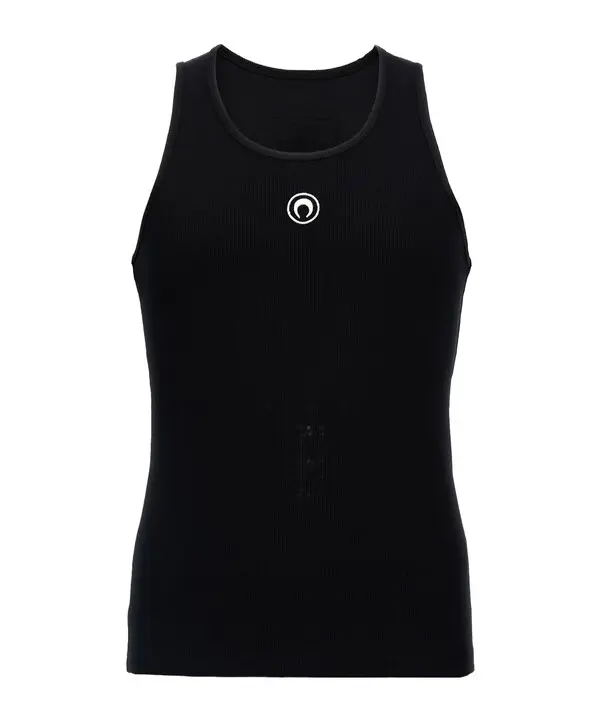 MARINE SERRE Logo Embroidered Ribbed Tank Top