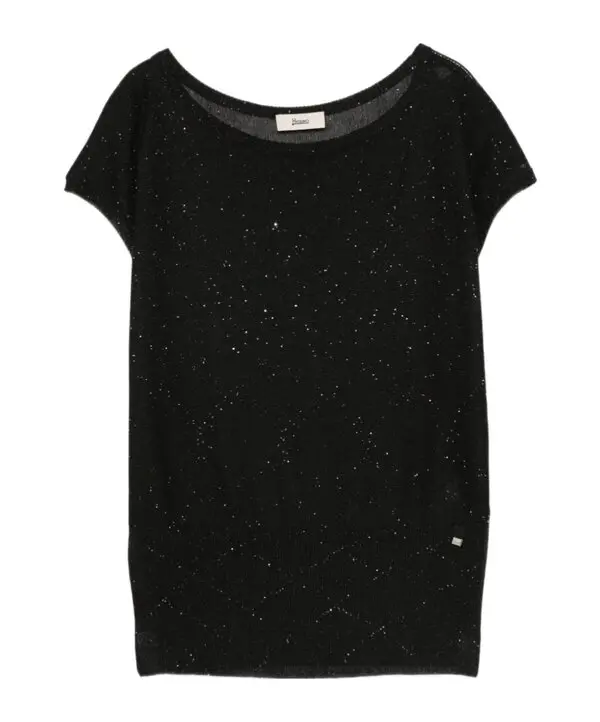 Herno Sequin Embellished Short-sleeved Jumper