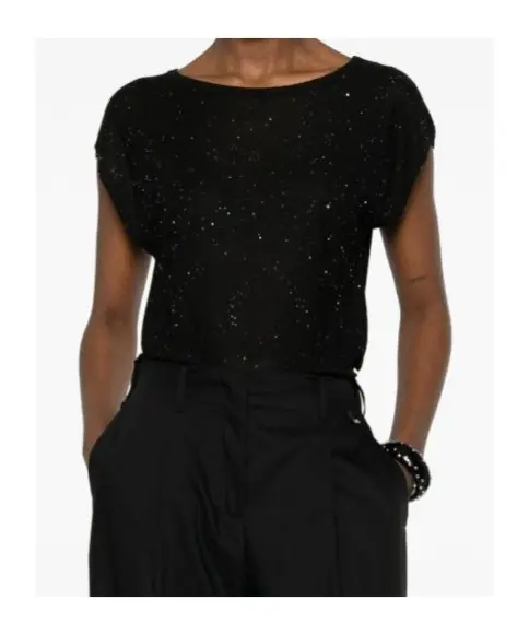 Herno Sequin Embellished Short-sleeved Jumper