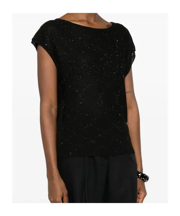 Herno Sequin Embellished Short-sleeved Jumper