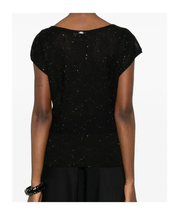 Herno Sequin Embellished Short-sleeved Jumper