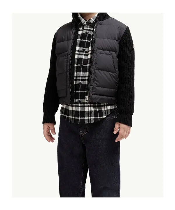 Moncler Logo Patch Panelled Jacket - Black