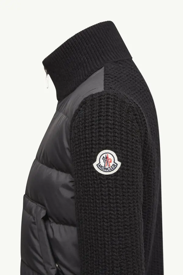 Moncler Logo Patch Panelled Jacket - Black
