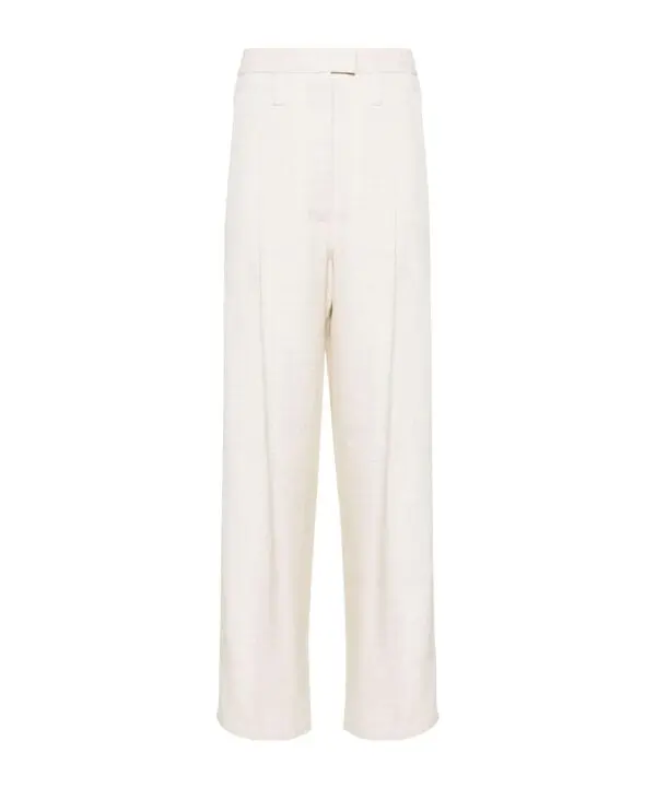 Philosophy Di Lorenzo Serafini Slub Pleated Straight Trousers