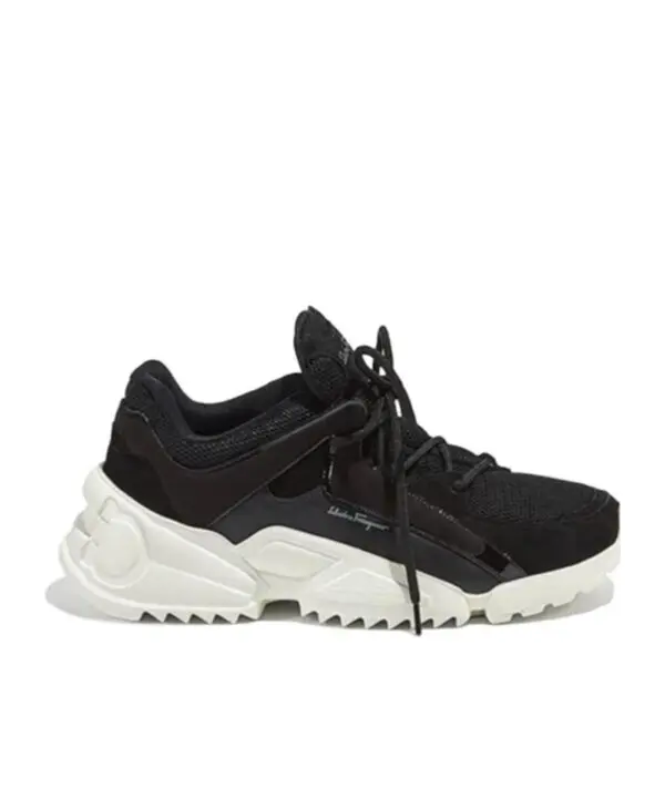 FERRAGAMO City Rome" Lace-up Sneakers With Logo Detail - Black