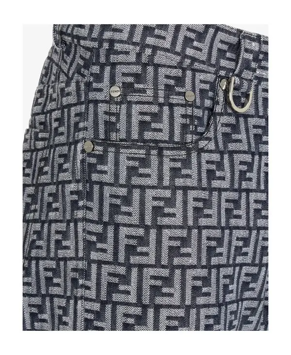 Fendi Ff Monogram Straight Leg Jeans