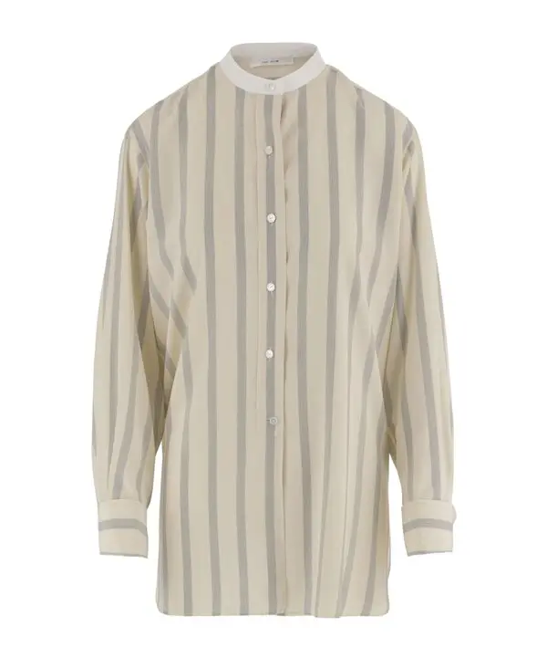 THE ROW Falco Striped Shirt - Nude