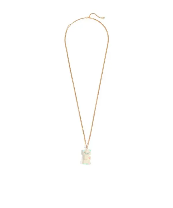 Valentino Garavani Le Chat De La Maison" Necklace In Metal, Nylon, And Swarovski Crystals - Yellow