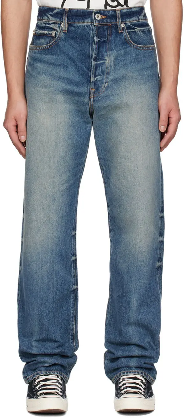 Kenzo Asagao Straight-leg Jeans - Blue