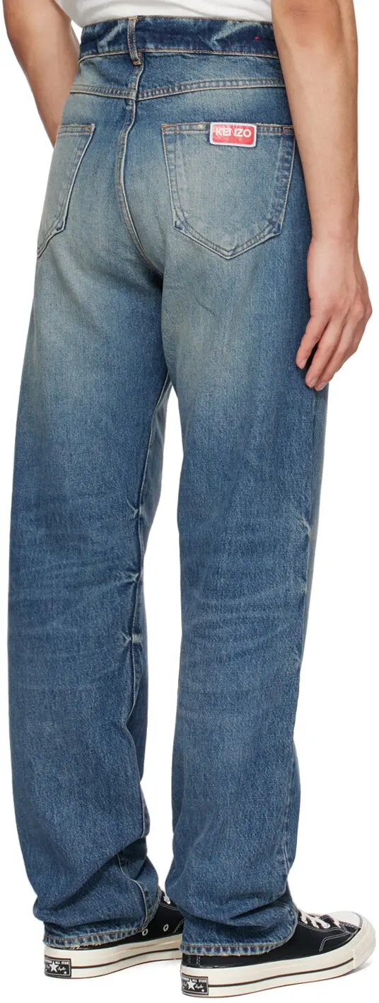 Kenzo Asagao Straight-leg Jeans - Blue