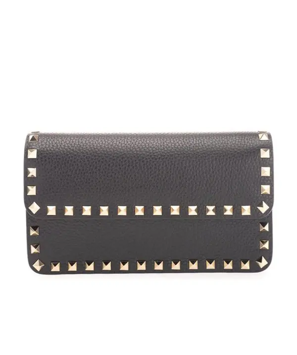 Valentino Garavani Rockstud Foldover Top Crossbody Bag - Black