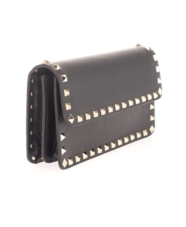 Valentino Garavani Rockstud Foldover Top Crossbody Bag - Black