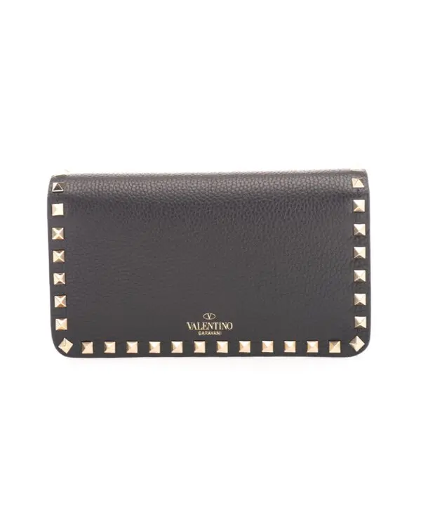 Valentino Garavani Rockstud Foldover Top Crossbody Bag - Black
