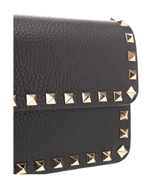 Valentino Garavani Rockstud Foldover Top Crossbody Bag - Black