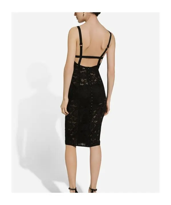 Dolce & Gabbana Corset Lace Midi Dress