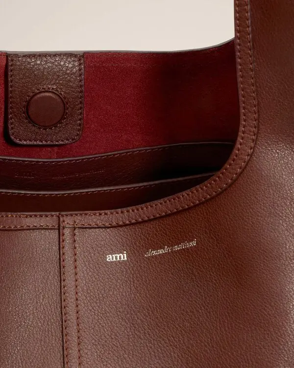 AMI Paris Etienne Hobo Bag - Cherry Color