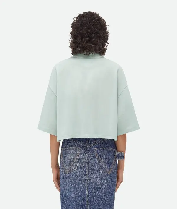 Bottega Veneta Cropped Polo Shirt With "bv" Embroidery
