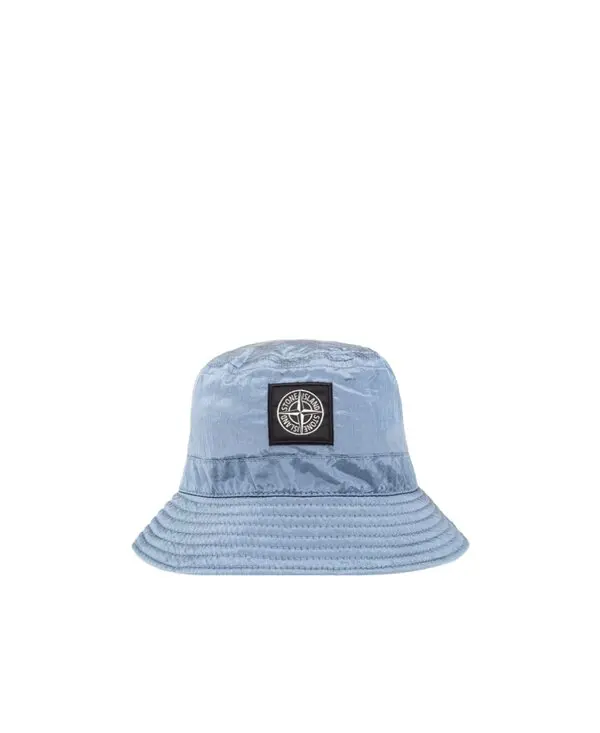 Stone Island Logo Patch Bucket Hat - Blue