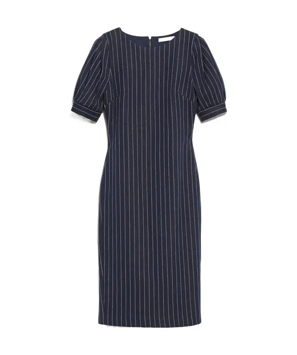 Max Mara Striped Cashmere Dress - Black