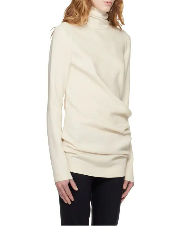 TOTEME High-neck Twist Blouse - Cream