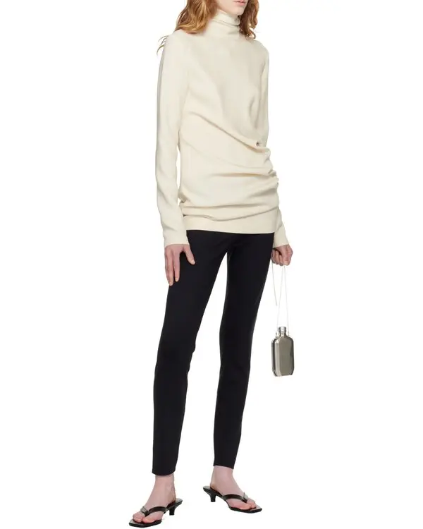 TOTEME High-neck Twist Blouse - Cream