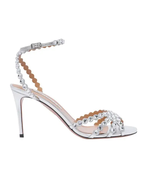 AQUAZZURA Crystal-embellished Tequila Sandals - Silver