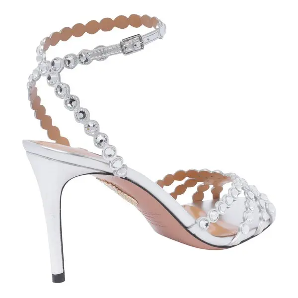 AQUAZZURA Crystal-embellished Tequila Sandals - Silver