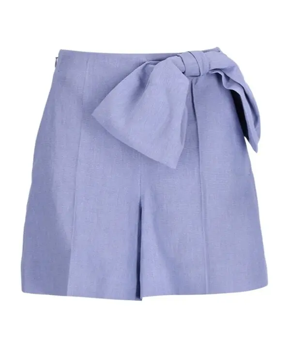 Chloé Bow Detailed High-rise Shorts - Blue