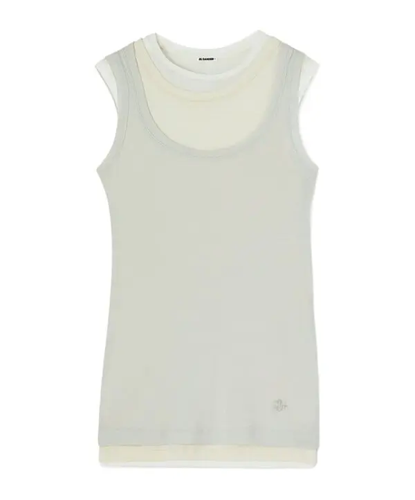 JIL SANDER Layered Tank Top - White