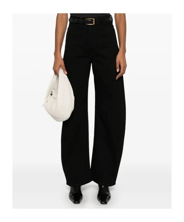 LEMAIRE High-waisted Wide-leg Jeans - Black