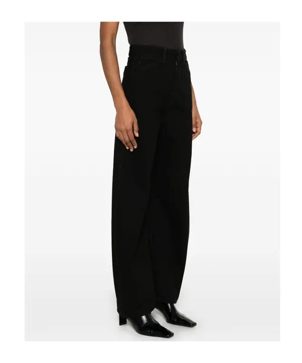 LEMAIRE High-waisted Wide-leg Jeans - Black