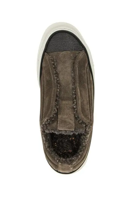Brunello Cucinelli Precious Toe Slip-on Sneakers
