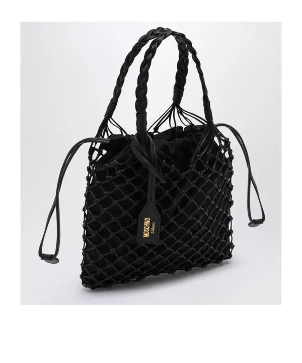 Moschino Woven Handle Drawstring Bag
