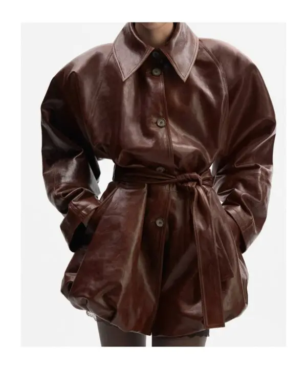 Magda Butrym Bubble Hemline Leather Jacket