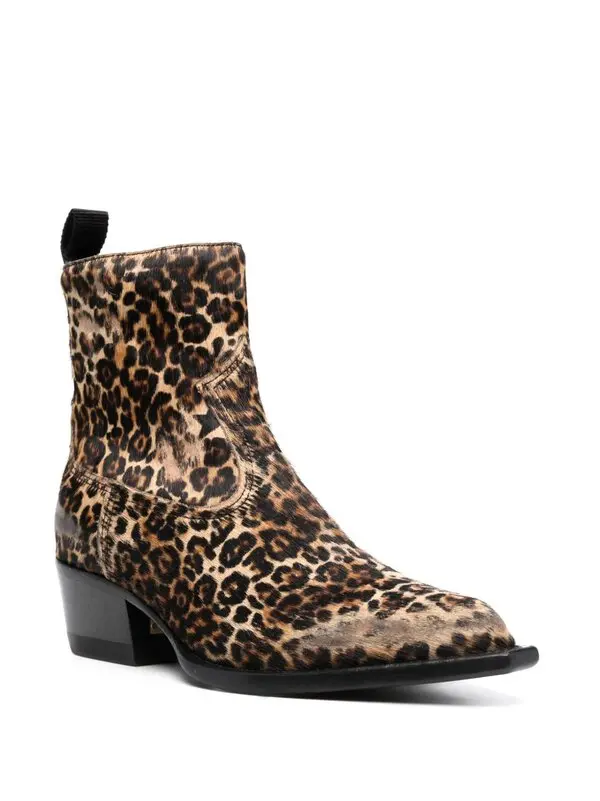 GOLDEN GOOSE Leopard Print Zip Up Boots