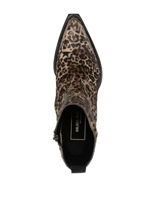 GOLDEN GOOSE Leopard Print Zip Up Boots