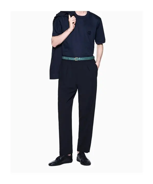 Giorgio Armani Logo Embroidered Crewneck T-shirt