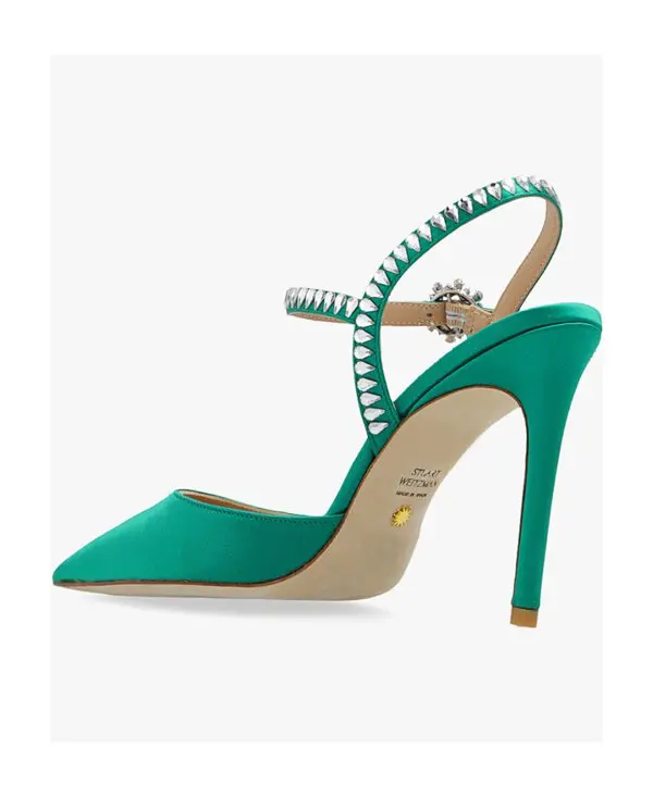 STUART WEITZMAN Cusp High-heeled Pointed-toe Pumps With Crystal Embellishments