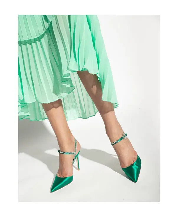 STUART WEITZMAN Cusp High-heeled Pointed-toe Pumps With Crystal Embellishments